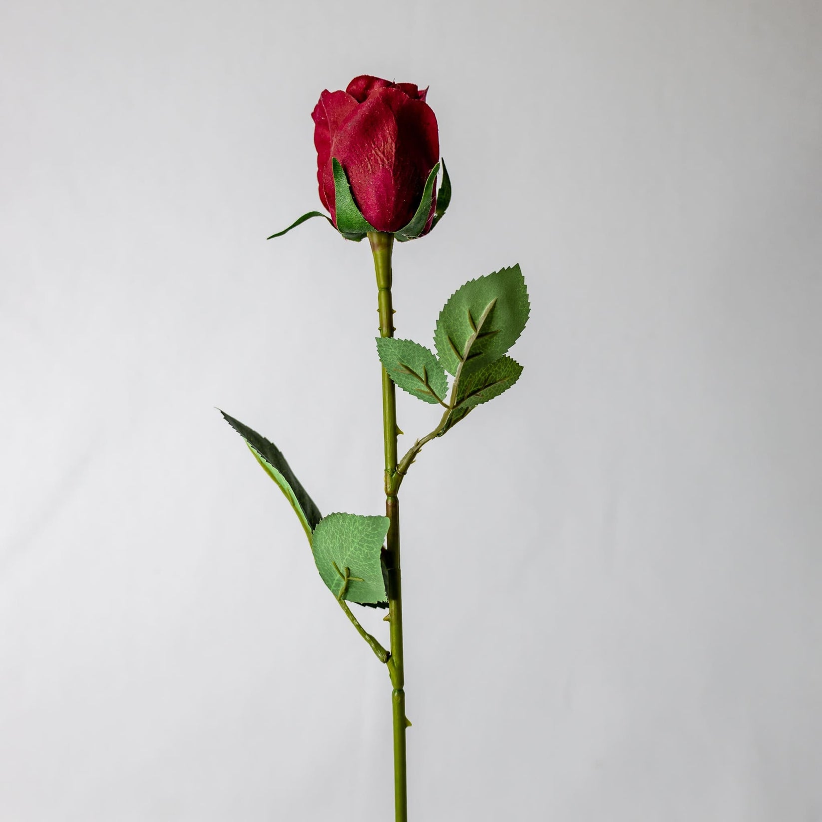 Red Real Touch Open Bud Rose - Realistic Artificial Flowers