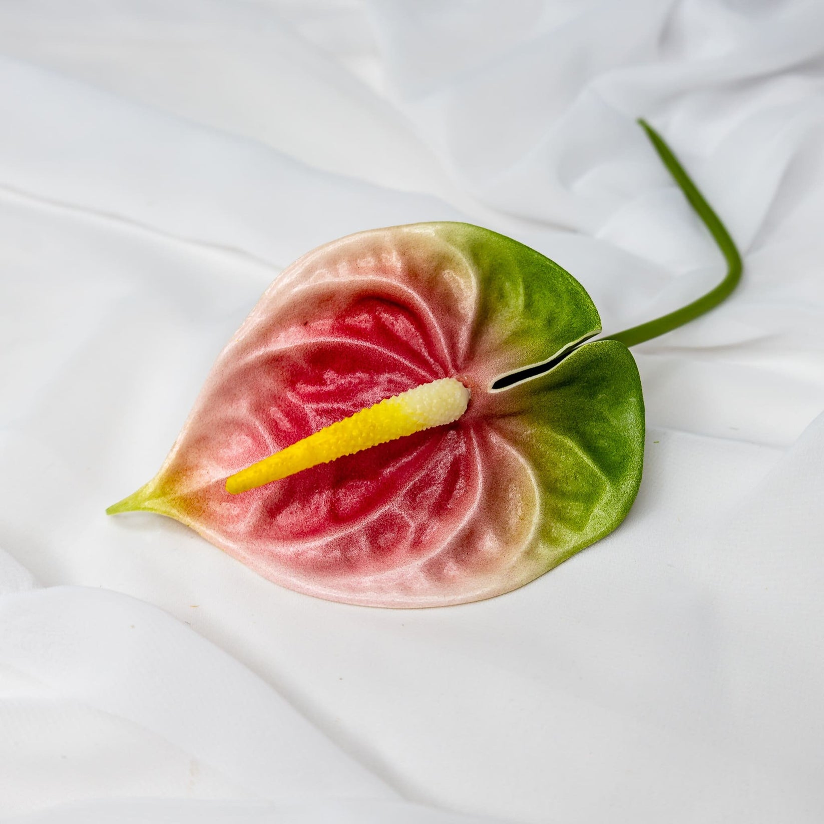 Pink/Green Small Anthurium - Realistic Artificial Flowers